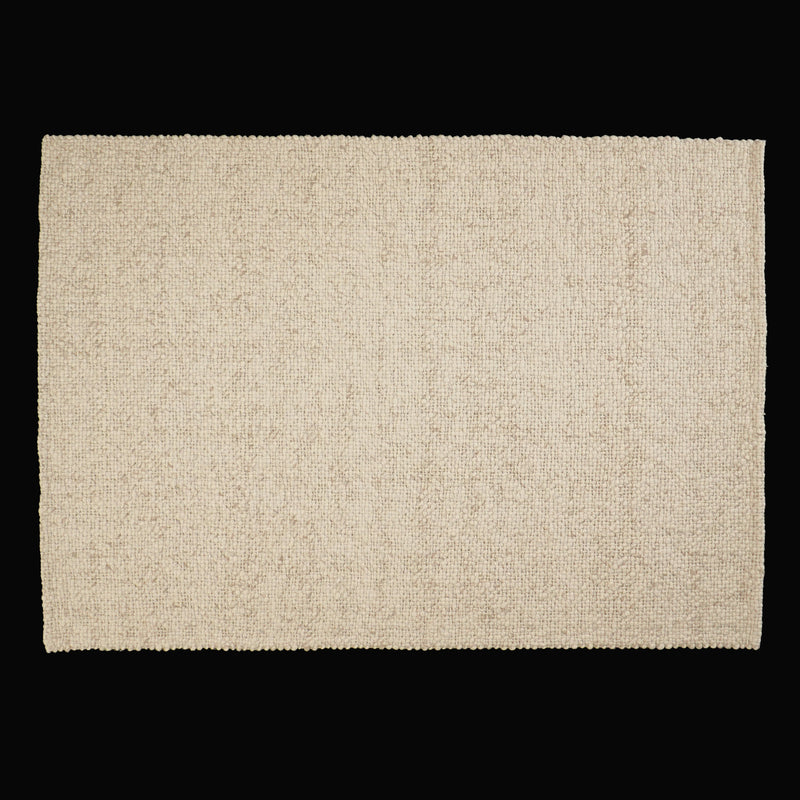 Hand Woven Plain Patterned White Wool Carpet