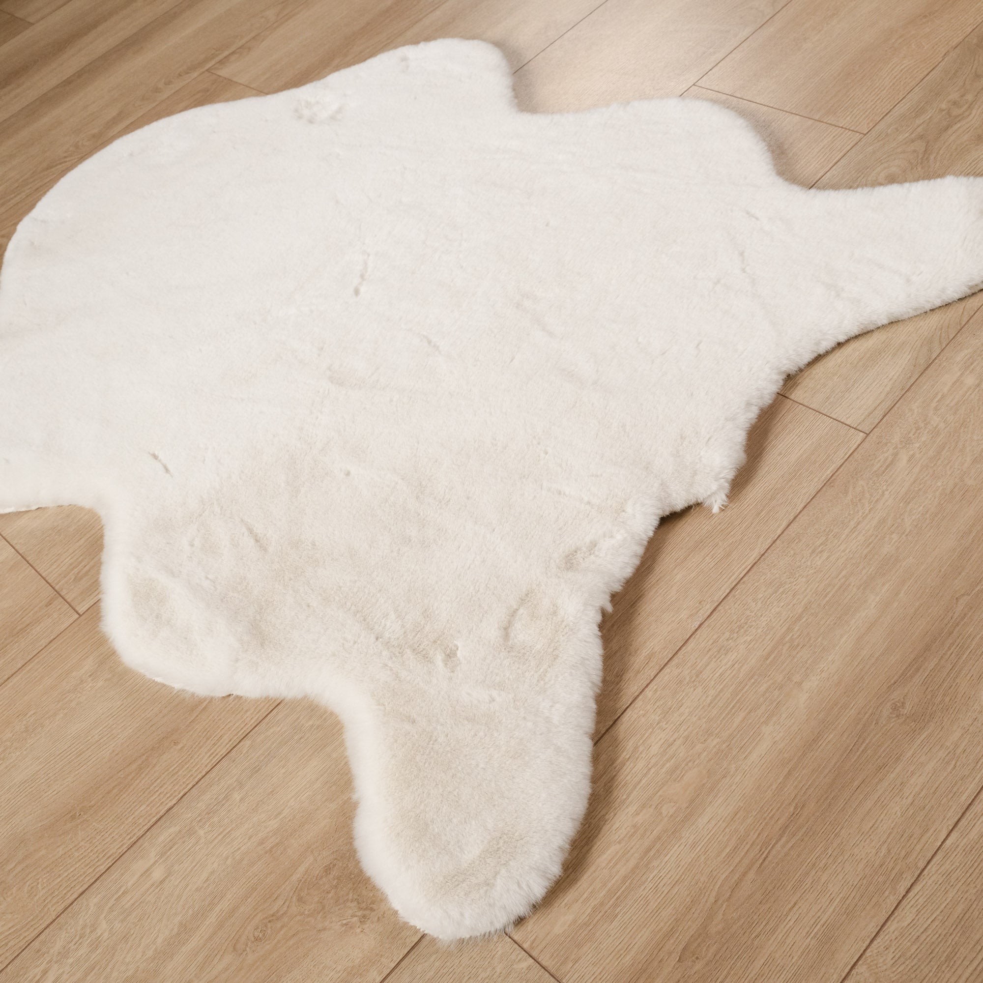 Plain Design Plush Rabbit Feather Feeling Machine Woven Carpet