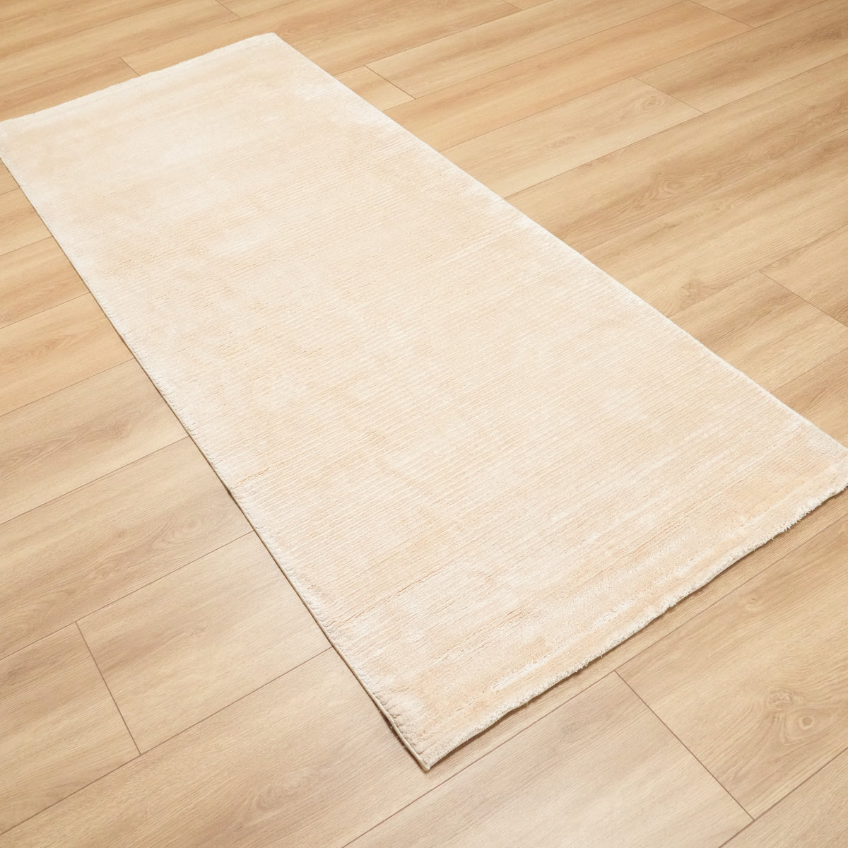 Soft Line Series Line Patterned Cream Bamboo Carpet