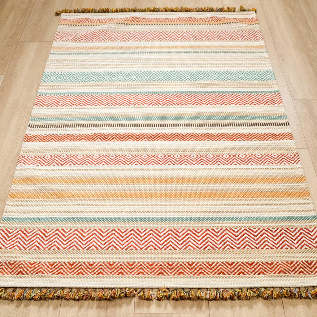 Aztec Striped Design Machine Woven Rug